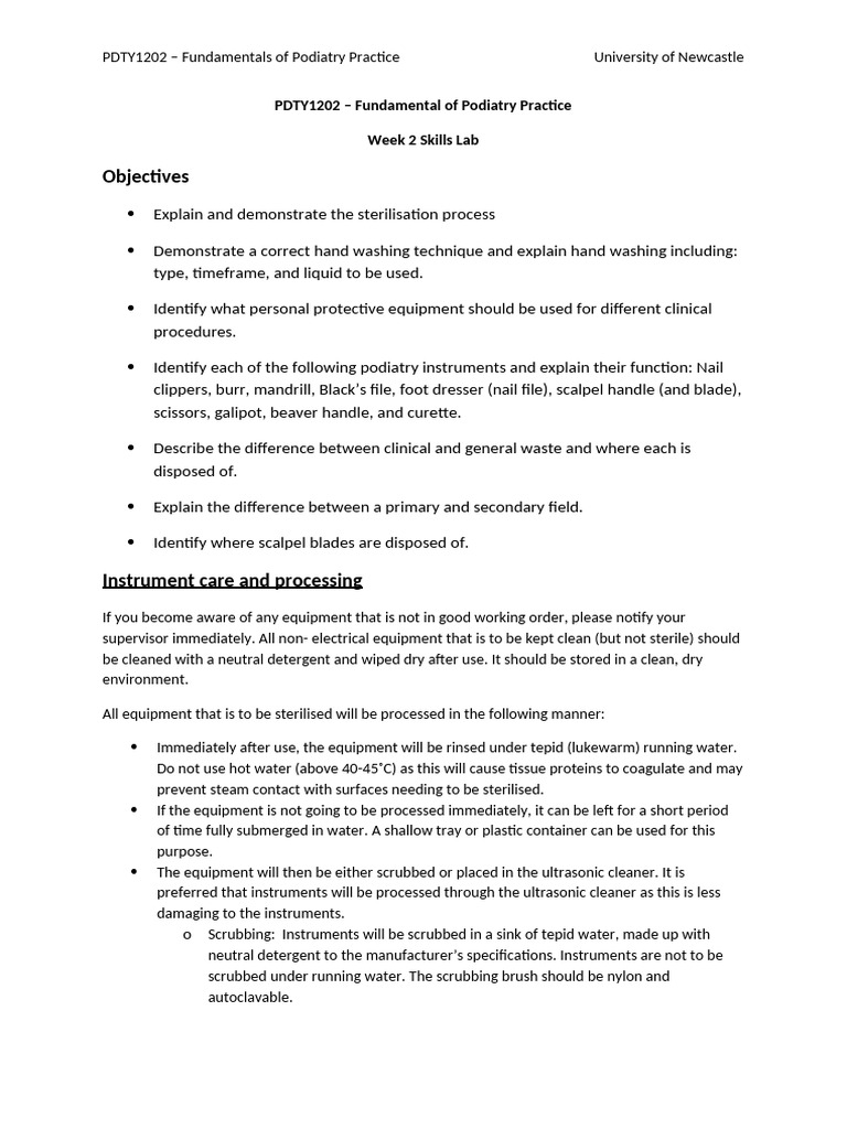 PDTY1202 - Wk2lab - Infection Control Handout | PDF | Hand Washing ...