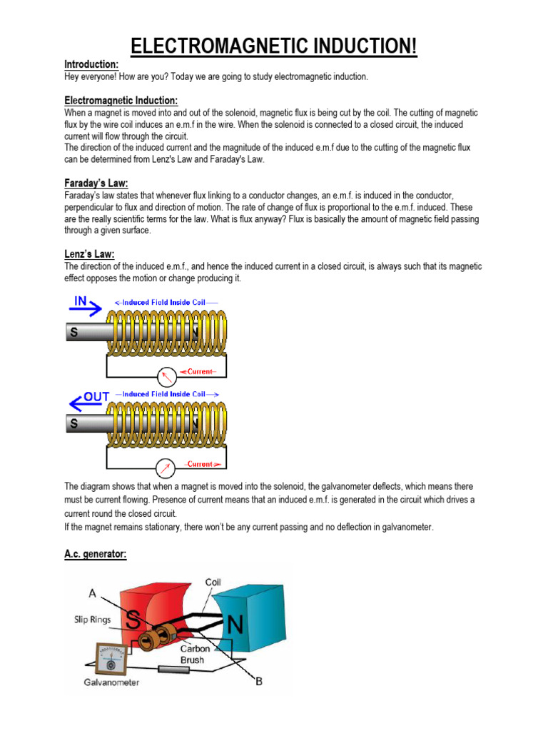 Electromagnetic Induction Pdf Electromagnetic Induction Transformer