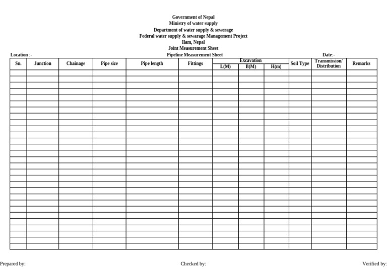 Joint Measurement Sheet | PDF