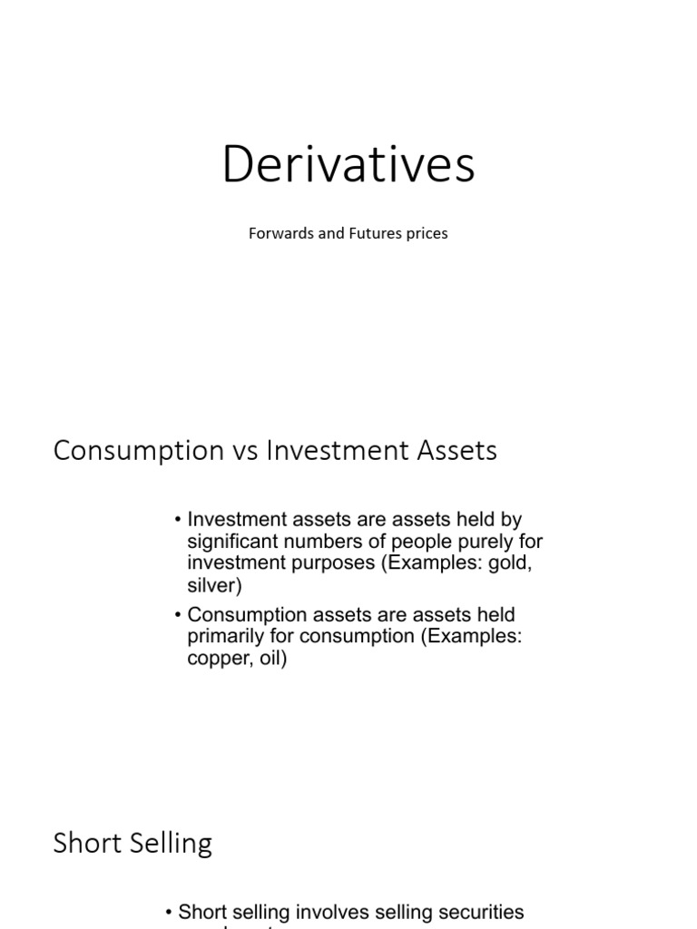 Module 4 - Derivatives - Forwards and Futures - Prices | PDF | Futures ...