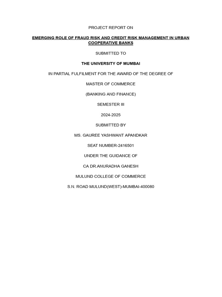 SEM 5 Project_merged | PDF | Operational Risk | Financial Risk