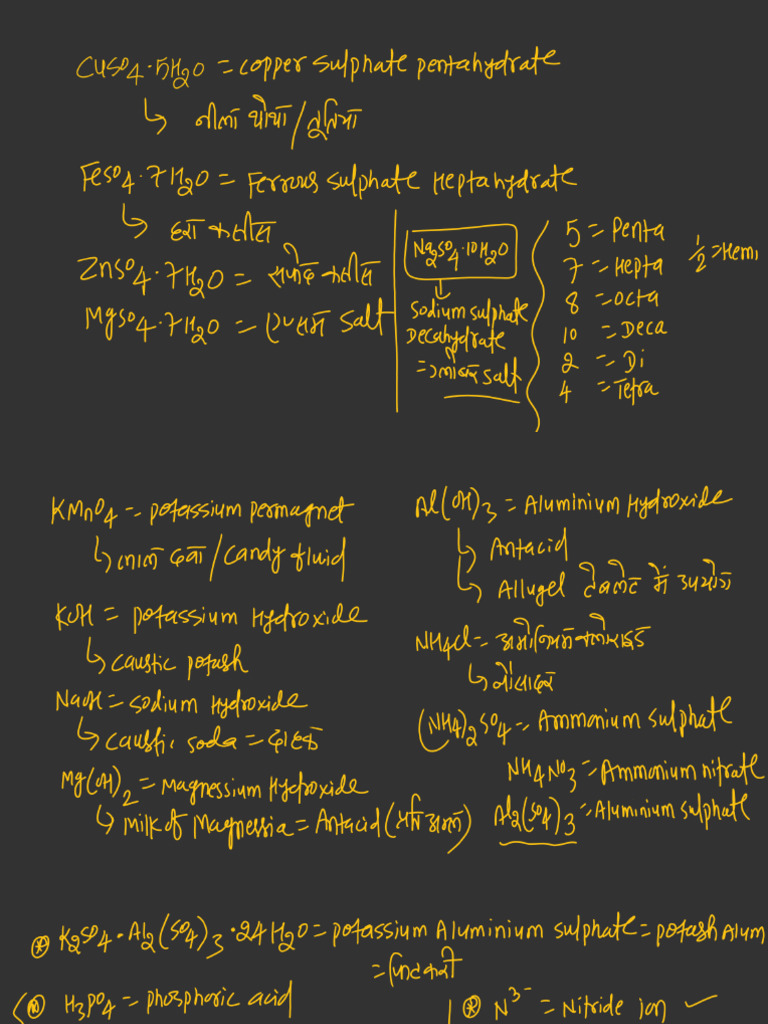 Most Important Chemical Formula | PDF