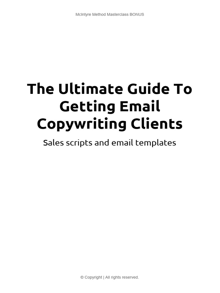 Email Copywriting Client Templates | PDF | All Rights Reserved