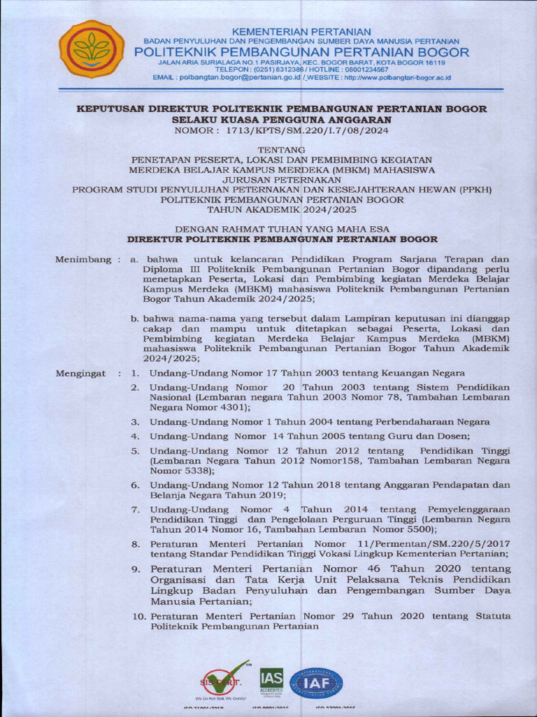 SK MBKM Prodi PPKH 2024-Sukabumi | PDF