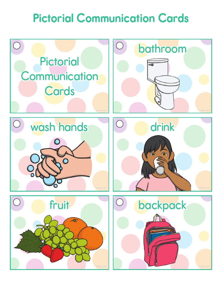 Color Pictorial Communication Cards For Lanyards | PDF