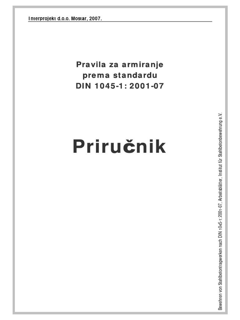 Priru Nik: Pra Vila Za A RM Ira Nje Prema Standardu DI N 1 0 4 5 - 1: 2 0 0 1 - 0 7 | PDF