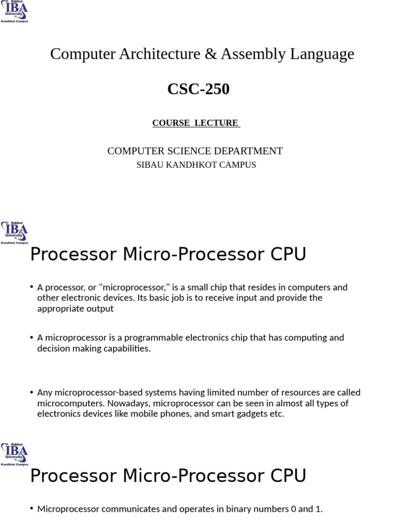 CA-Al Week 03 Lecture | PDF | Central Processing Unit | Microprocessor