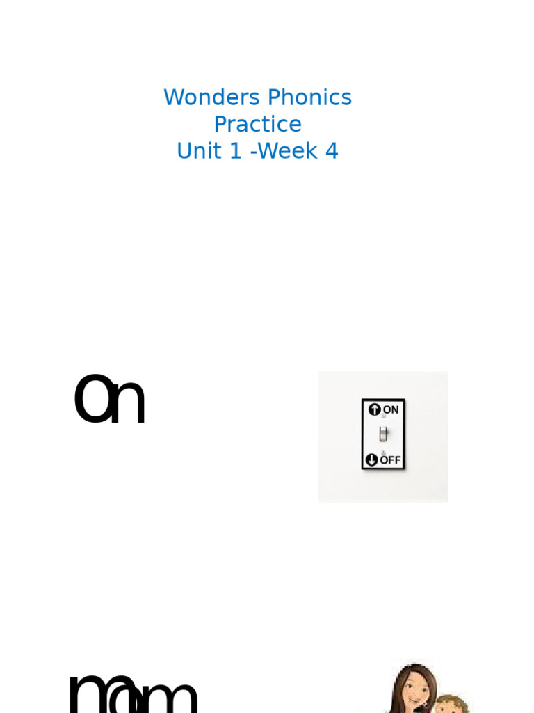 Wonders Phonics Practice Unit 1 - Week 4 | PDF