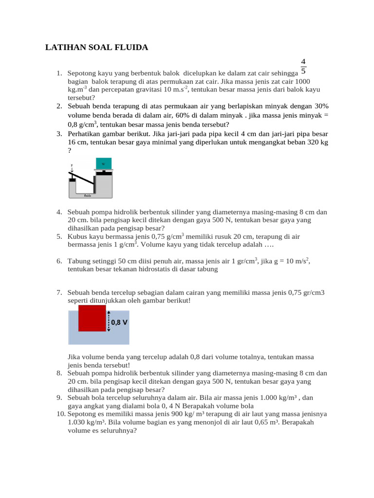 Latihan Soal Fluida | PDF