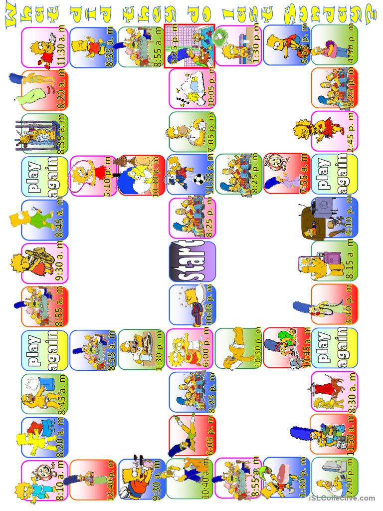 Simpsons Character Daily Routine Game | PDF | Lisa Simpson | The Simpsons