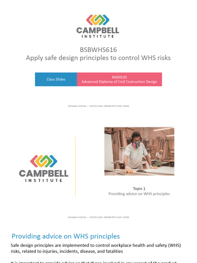 WHS Risk Management and Safe Design Principles | PDF | Risk ...