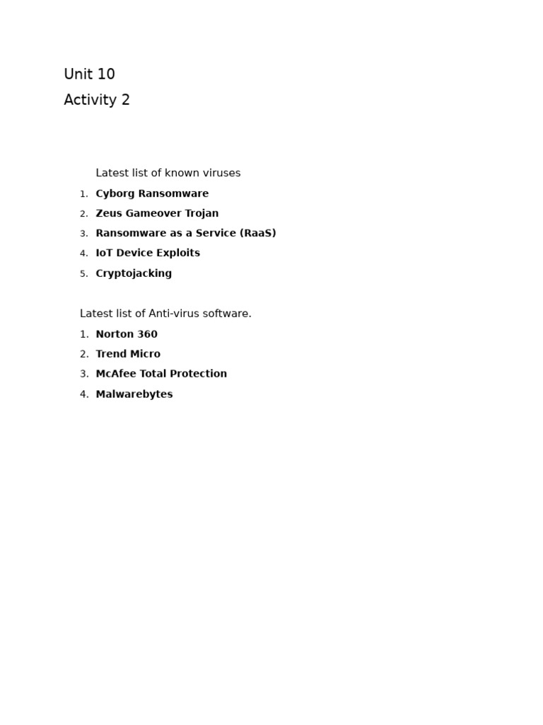Unit10 Activity2 | PDF