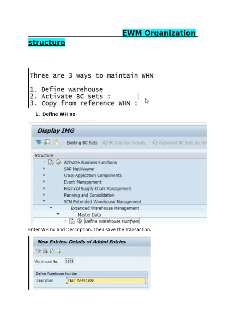 EWM Organization structure | PDF | Computing