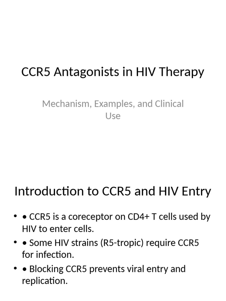 CCR5 Antagonists PPT | PDF
