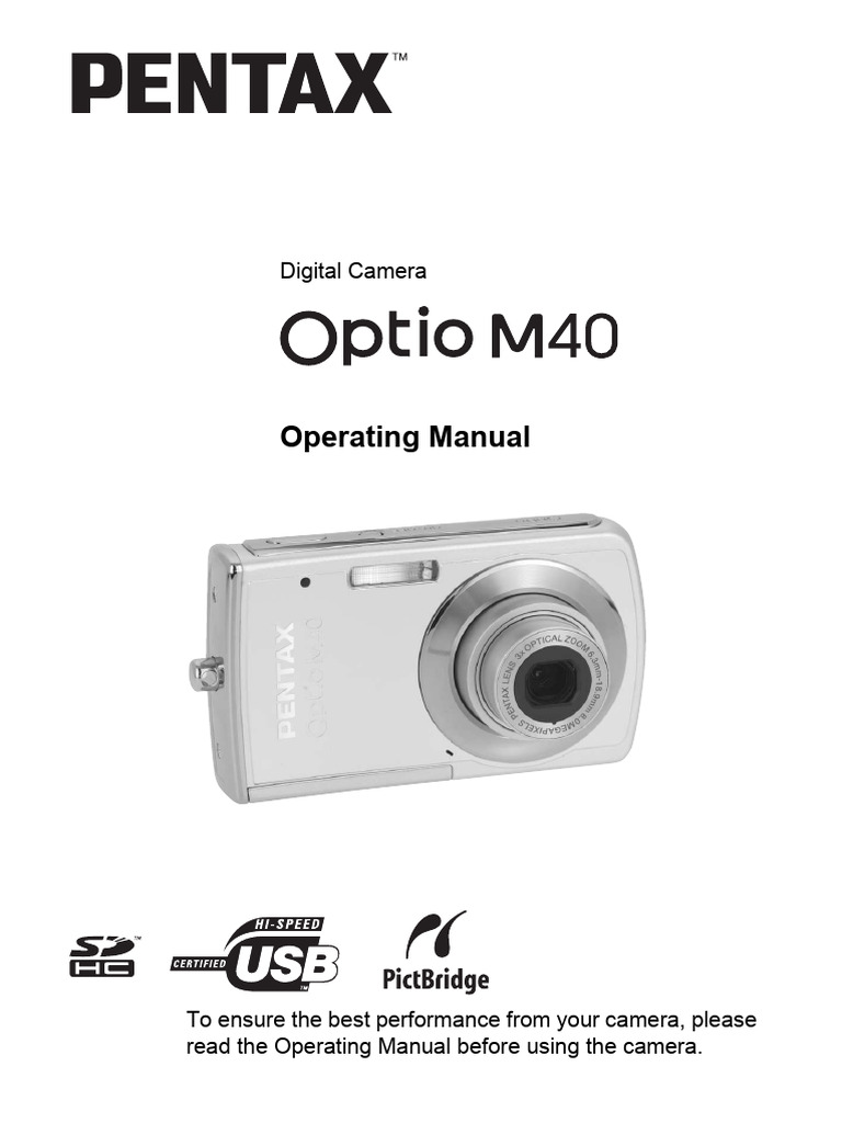 optio-m40 | PDF | Camera | Battery Charger