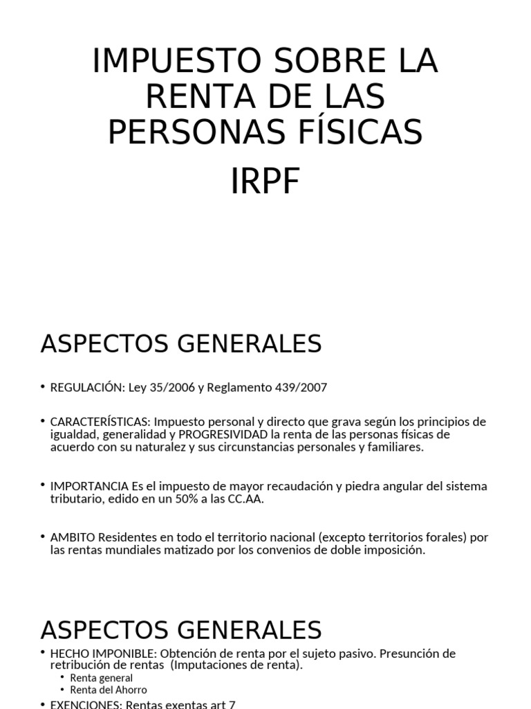 Tema 5 IRPF | PDF | Impuestos | Economias