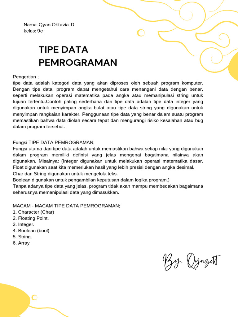 Tipe Data dalam Pemrograman | PDF