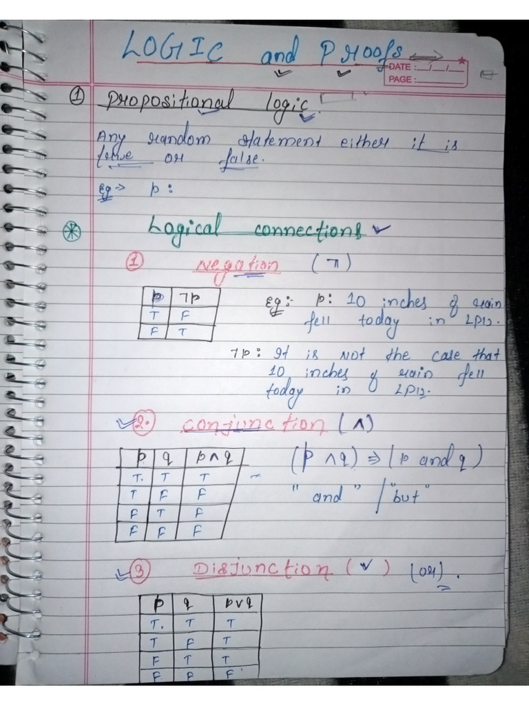Logic and Proofs Unit 1 | PDF