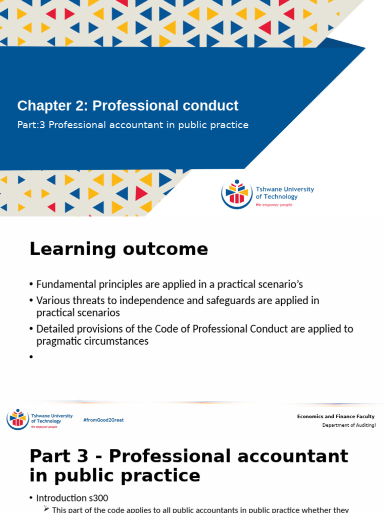 Professional Conduct for Public Accountants | PDF | Audit | Conflict Of Interest