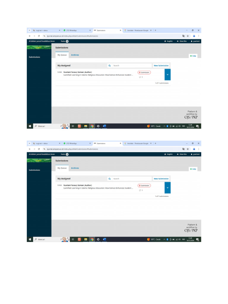 Bukti Submit Jurnal Screenshot | PDF