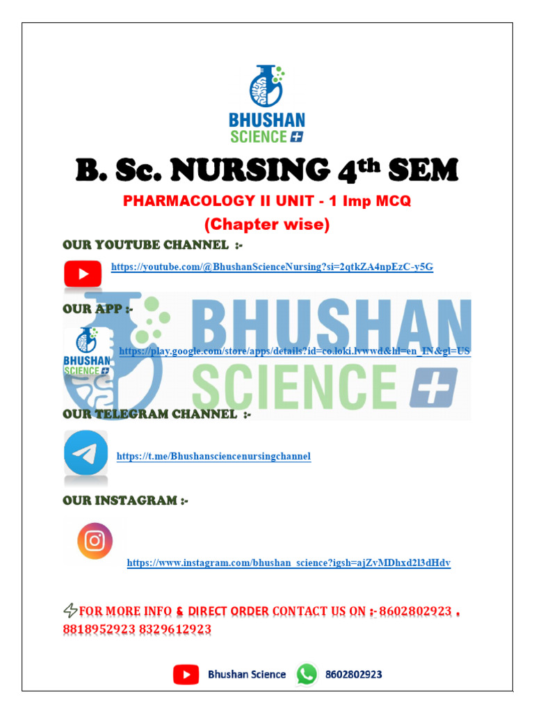 Pharmacology 2 Unit 1 | PDF