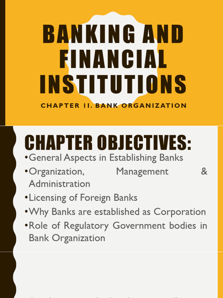 Establishing and Organizing Banks | PDF | Banks | Securities (Finance)