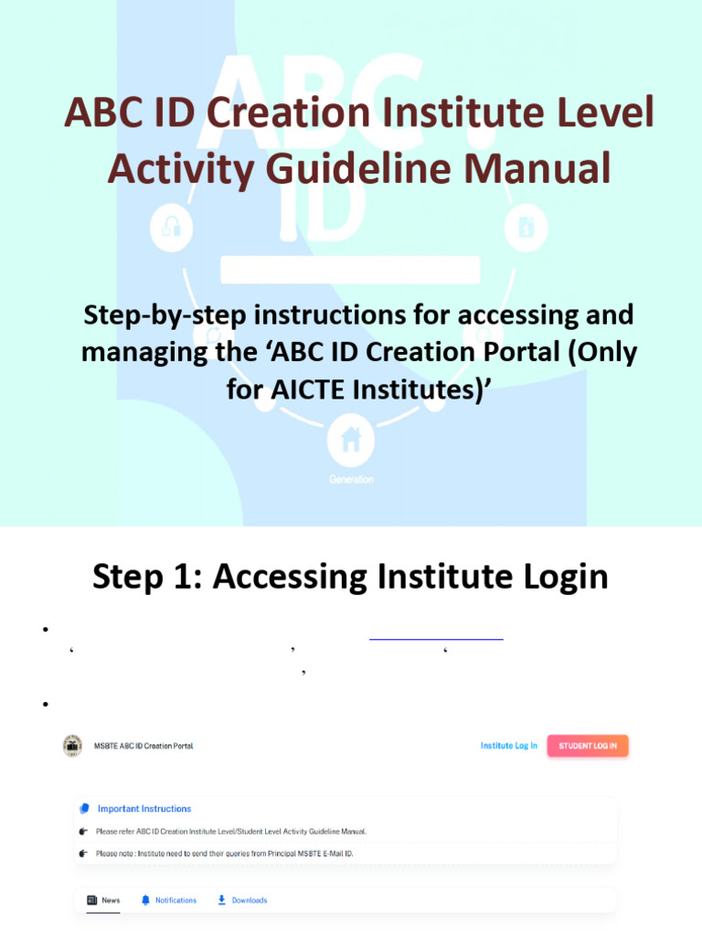 ABC ID Creation Guidelines for Institutes | PDF