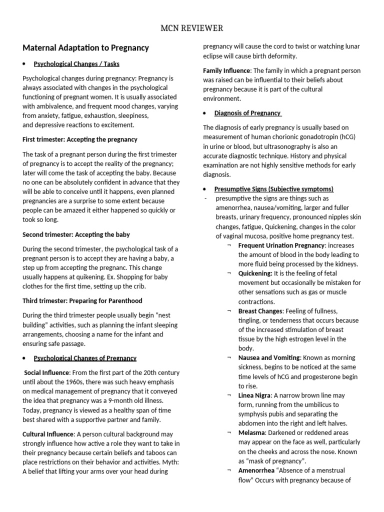 MCN-reviewer | PDF | Pregnancy | Childbirth