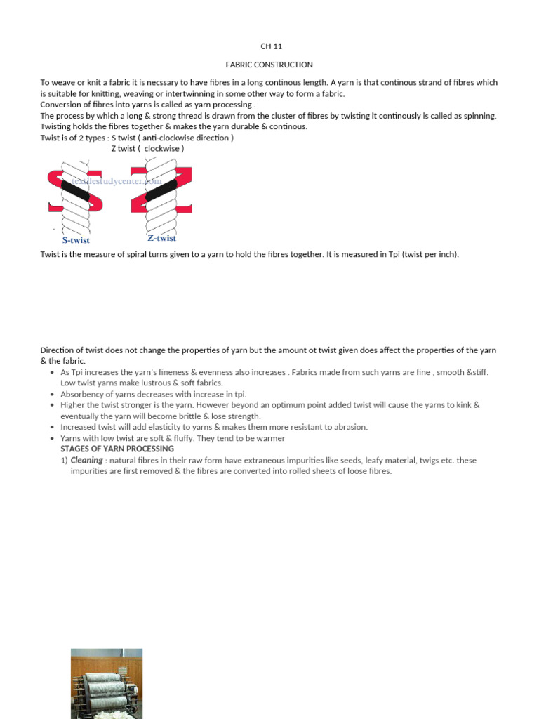 CH 5B FABRIC | PDF | Knitting | Yarn