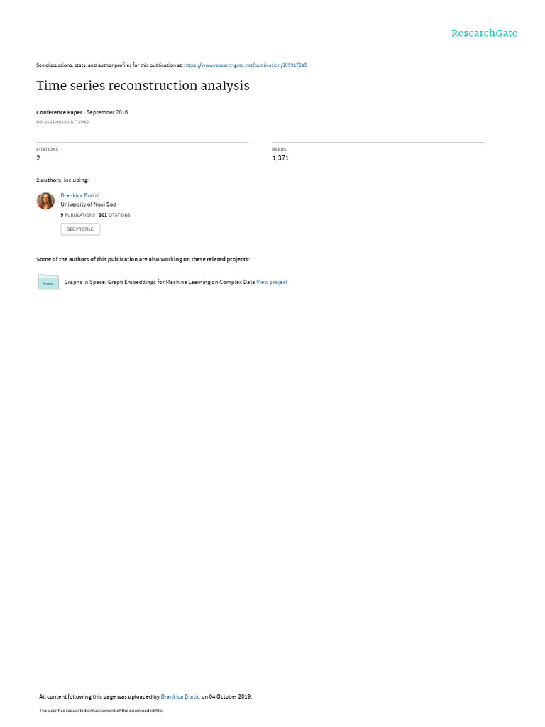 PREPRINT-time Series Reconstruction Analysis | PDF | Discrete Fourier ...