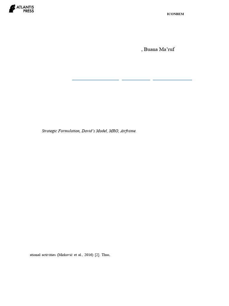 A Conceptual Framework of Strategy Formulation for Formulation for ...