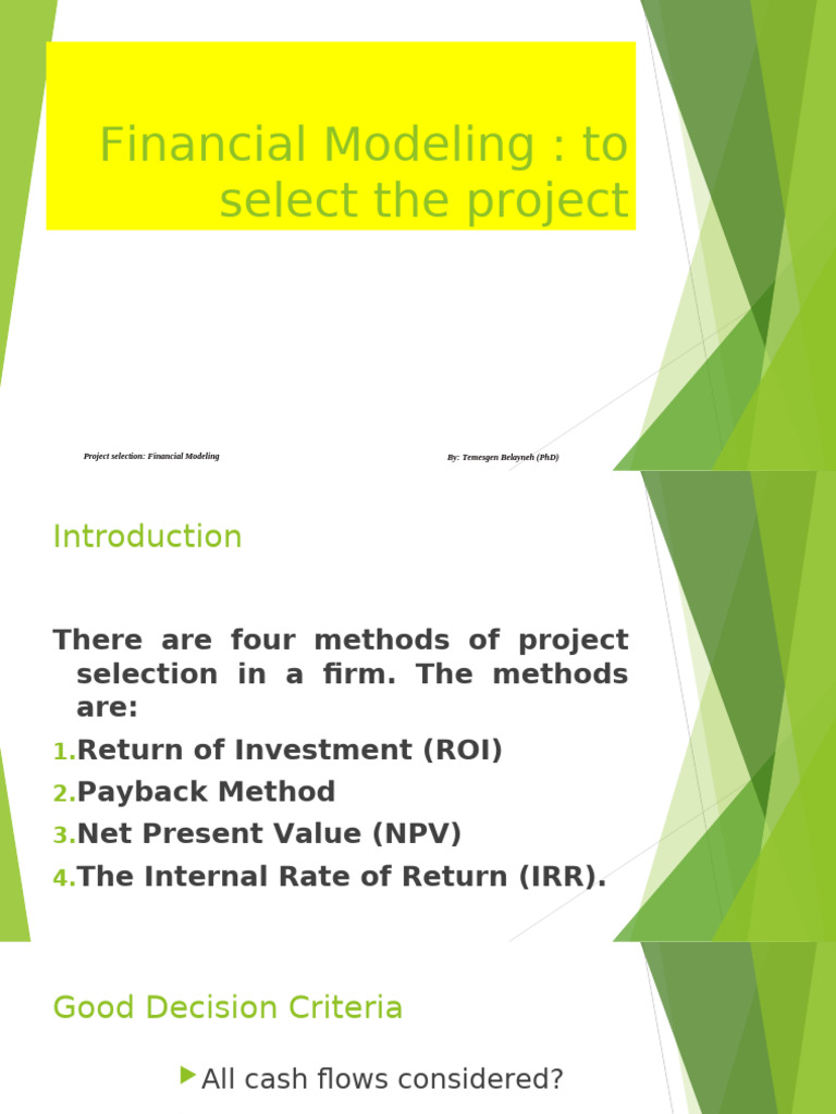 Financial Modeling | PDF | Net Present Value | Internal Rate Of Return