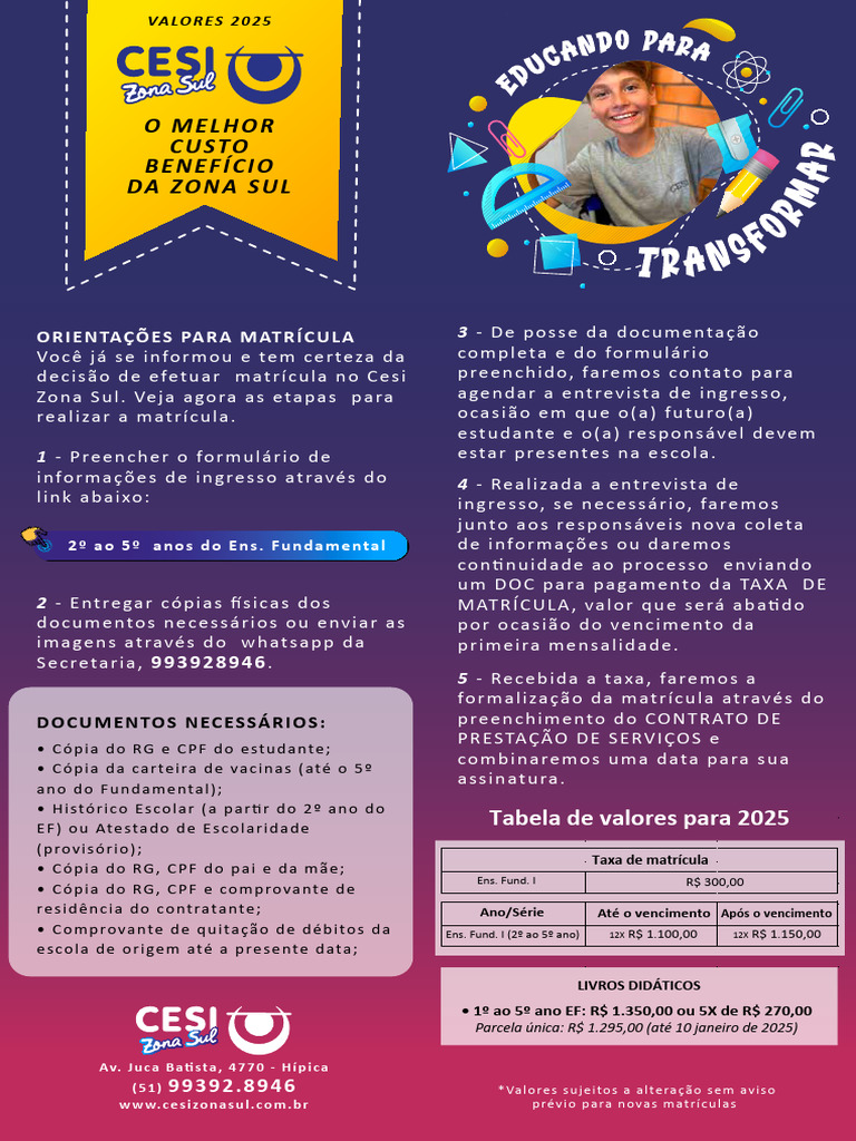 Cesi Valores 2025 - 2º Ao 5º Ano (09 de Agosto) - 2 | PDF