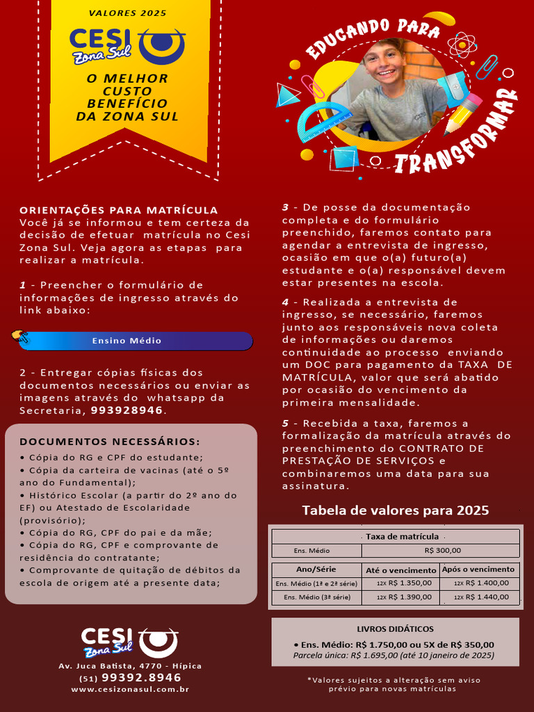 Cesi Valores 2025 - Ensino Médio (09 de Agosto) | PDF