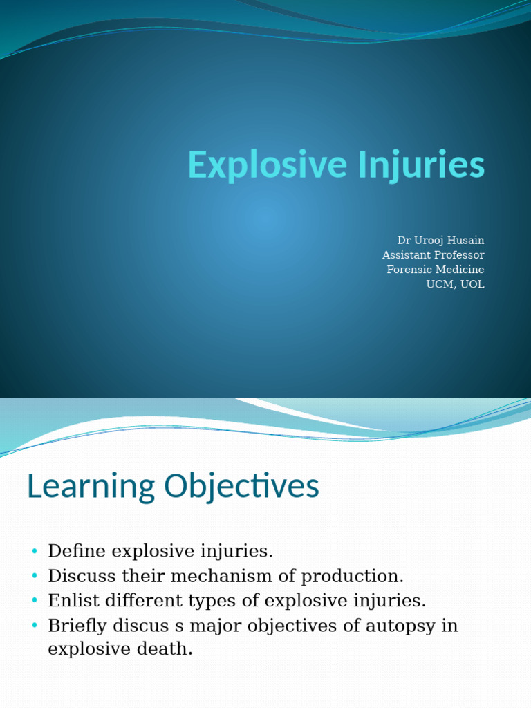Explosive Injuries | PDF | Medical Specialties | Diseases And Disorders