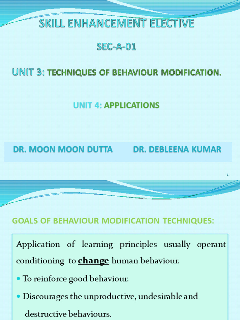 Behaviour Modification | PDF | Reinforcement | Psychological Theories