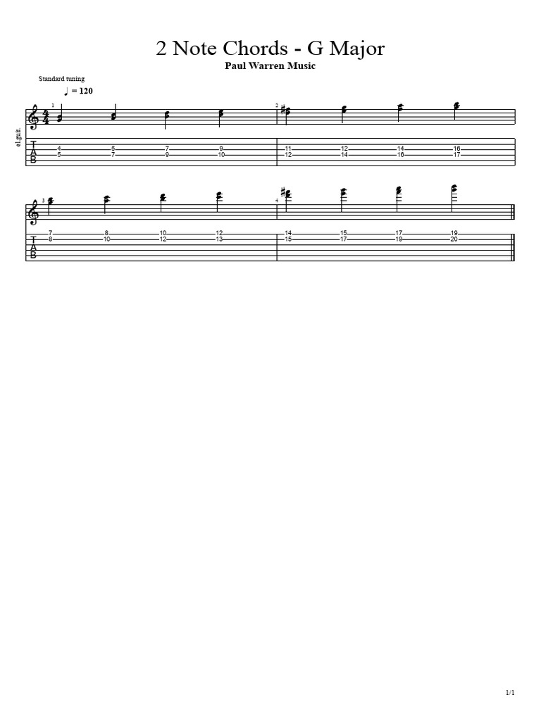 2 Note Chords - G Major | PDF