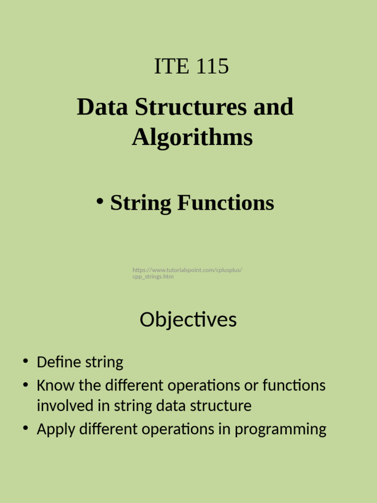 Data Structure And Algorithm Pdf C String Computer Science