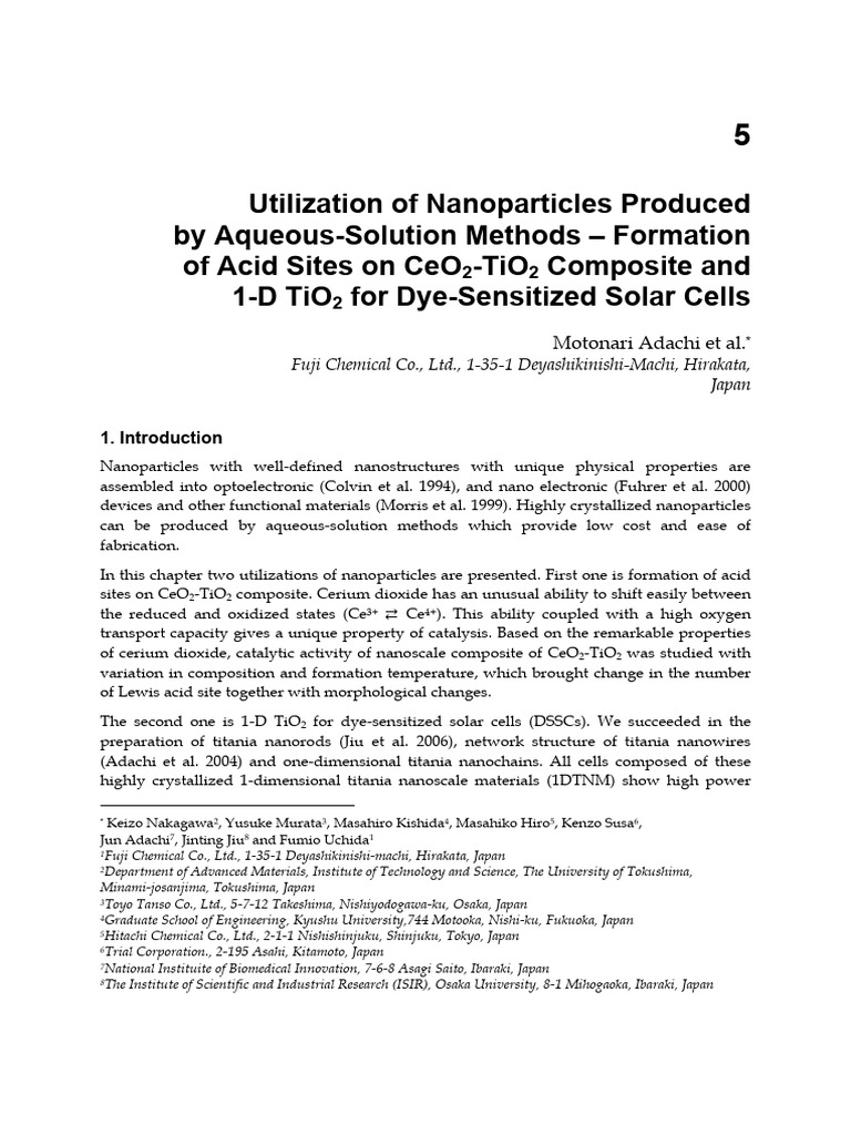 InTech-Utilization of Nanoparticles Produced by Aqueous Solution ...