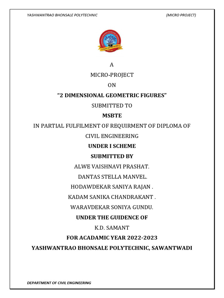 Micro Project of MATHS 2022 | PDF | Circle | Rectangle