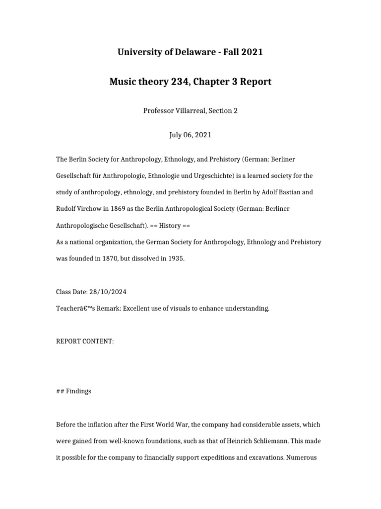 Music Theory 234 Chapter 3 Report | PDF | Liberal Arts Education