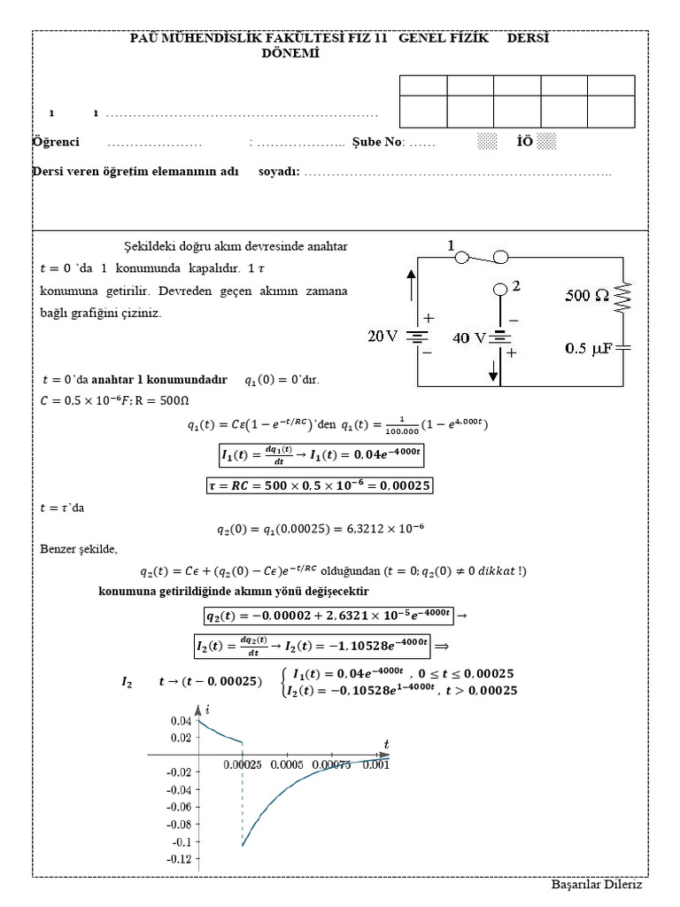 Genel Fiz II Butunleme Cozumler | PDF