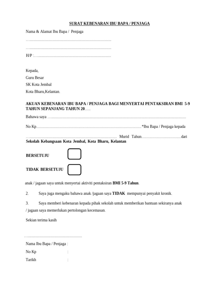 Surat Kebenaran BMI | PDF