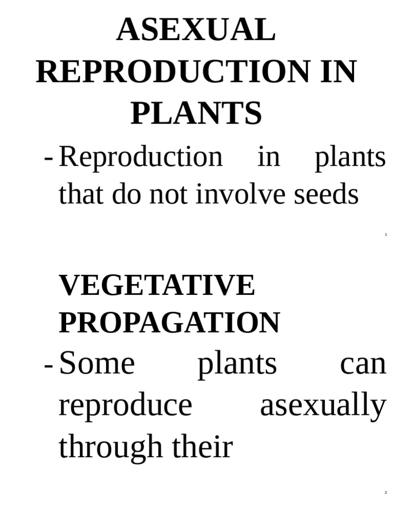 Asexual Reproduction in Plants | PDF