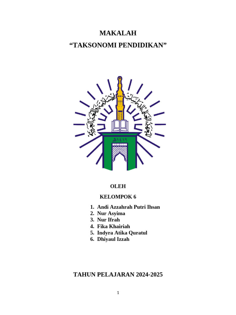 Taksonomi Pendidikan dan Bloom | PDF