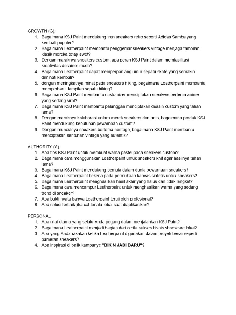 Contoh KSJ Gap | PDF