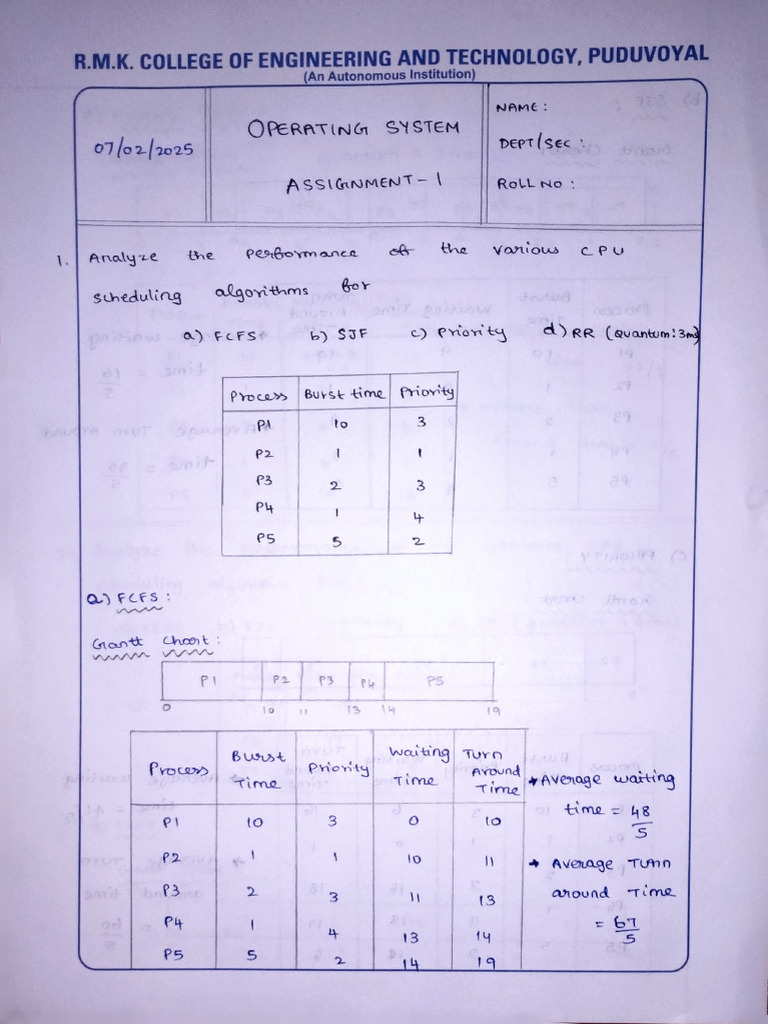 OS Assignment 1 | PDF