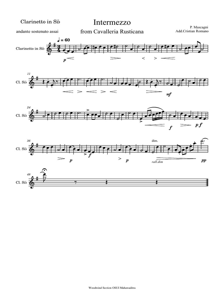 Intermezzo MDI-Clarinetto - in - Sib | PDF