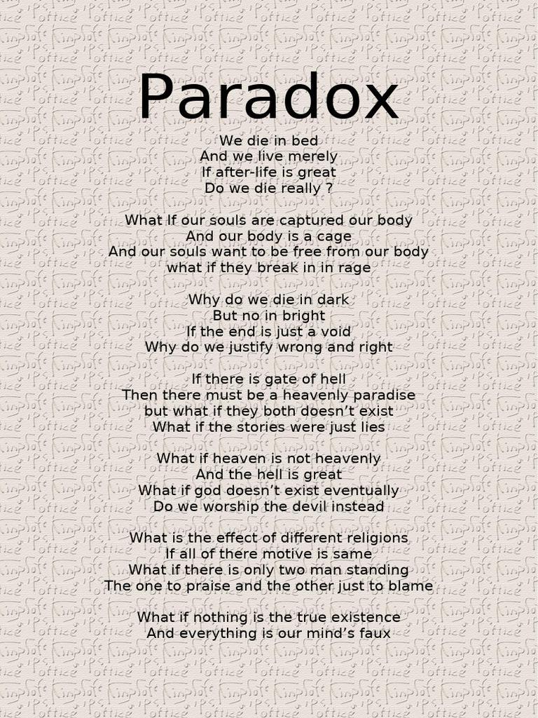 Poem Paradox | PDF