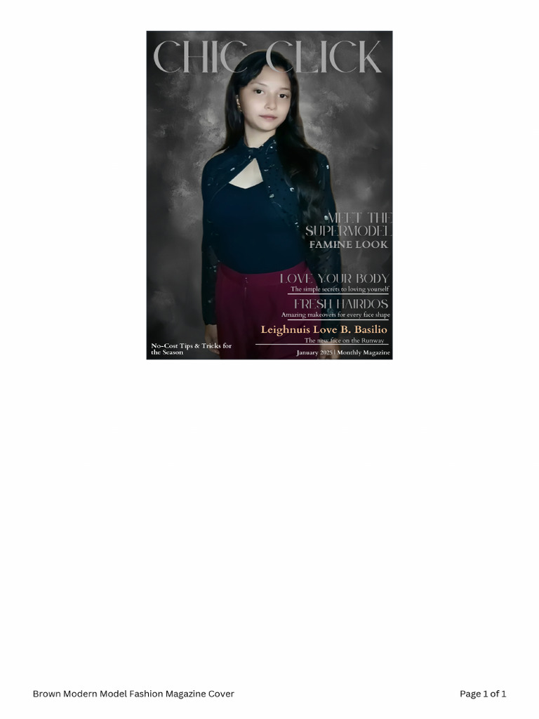 Brown Modern Model Fashion Magazine Cover - 20250129 - 215635 - 0000 | PDF